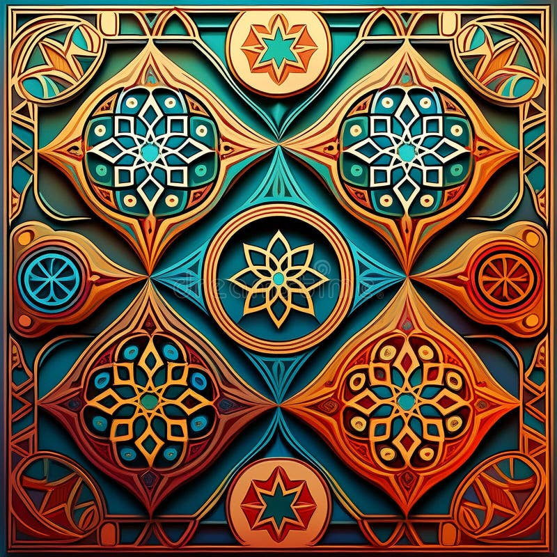 Abstract Forms and Patterns Inspired by Arab Culture.Caption. AI ...