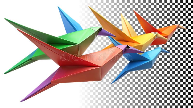 Abstract Geometric Bird Shapes Flying Dynamic Artistic Form Png ...