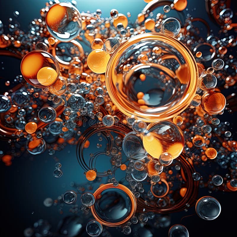 Abstract Forms Resembling Molecules Radiate Energy and Movement Stock ...