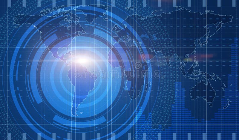 Abstract Forms Showing Global Information Stock Illustration ...