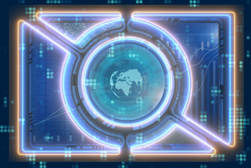 The Abstract Forms Showing Global Information Stock Illustration ...