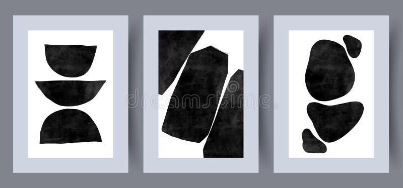 Abstract Forms Simplicity Geometry Wall Art Print Stock Illustration ...