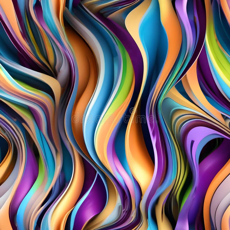 Abstract Forms Twisting and Rotating, Creating an Illusion of Perpetual ...