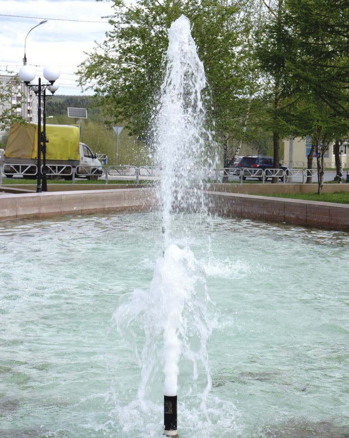Abstract Fountain of Water in Parallel. Stock Image - Image of template ...