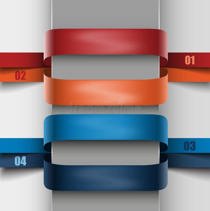 Abstract Four Ribbon Design Infographic Stock Vector - Illustration of ...