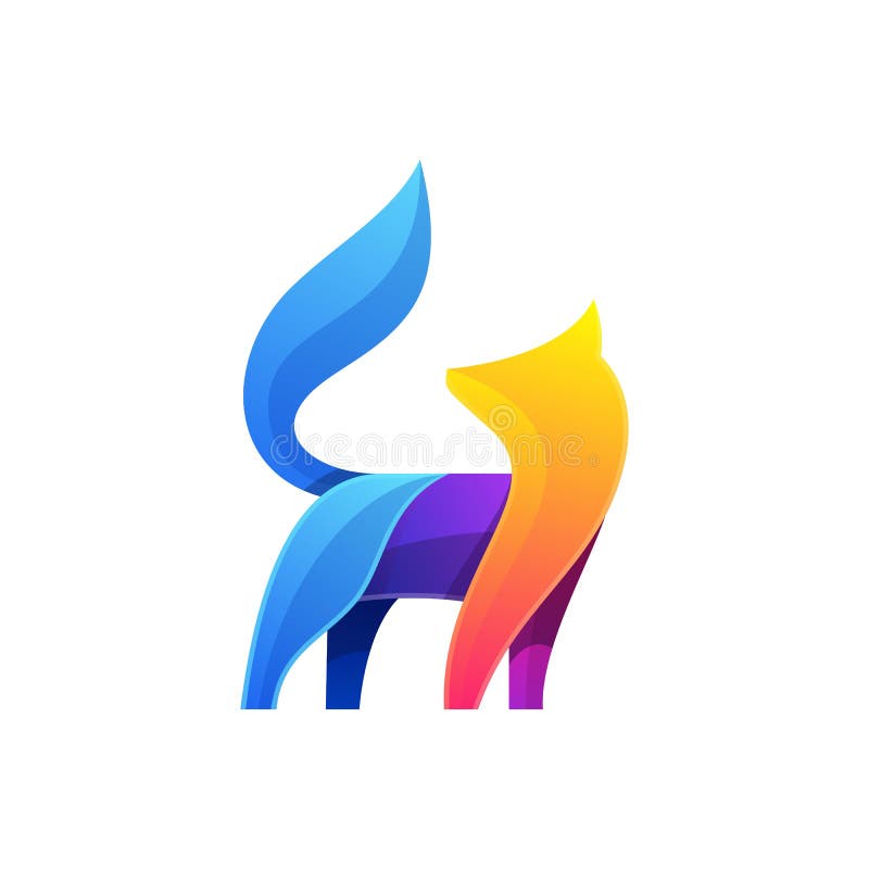 Abstract Fox Colorful Designs Illustration Vector Template Stock Vector ...