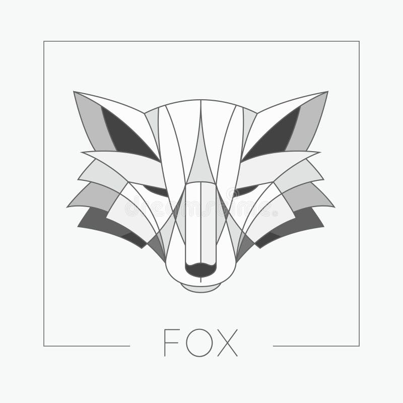 Abstract Fox Head Emblem Icon Design with Elegant Line Shapes Style ...
