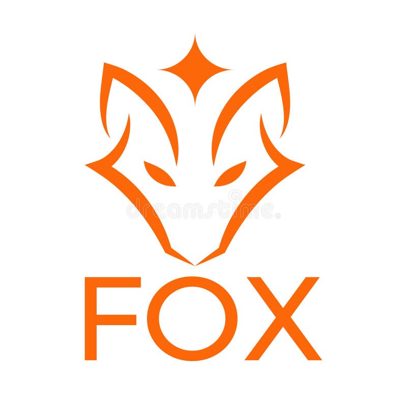Abstract Fox Head Flat Minimalist Logo Design Stock Illustration ...