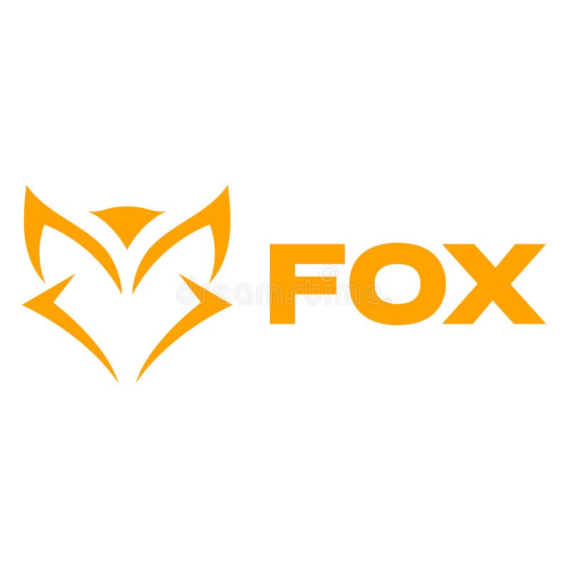 Abstract Fox Head Flat Minimalist Logo Design Stock Illustration ...