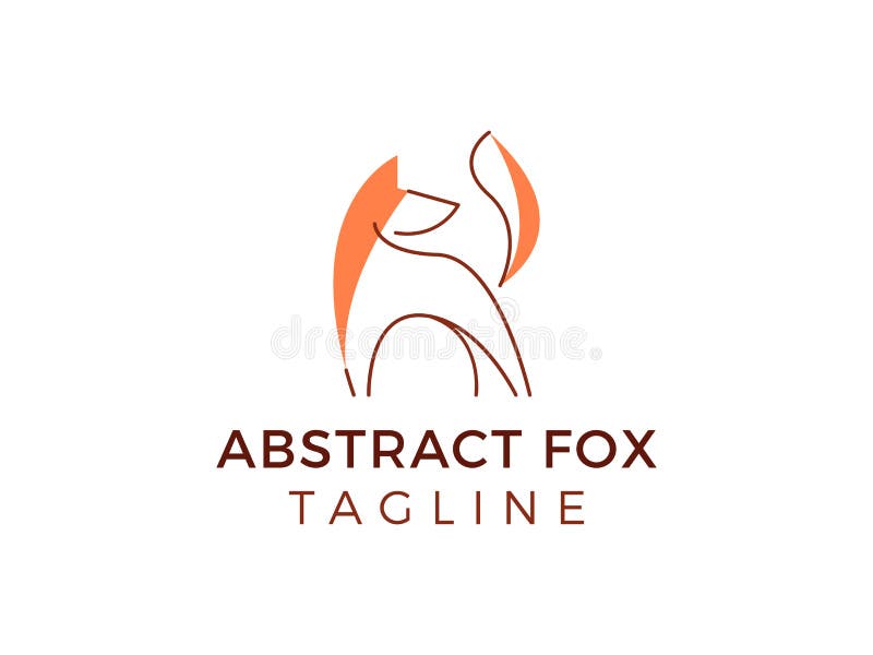 Abstract Fox Logo Template Vector Linear Design Stock Vector ...
