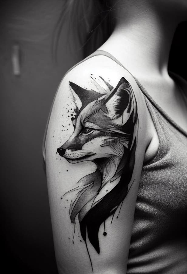 Abstract Fox Tattoo on Arm. AI Generated Stock Illustration ...