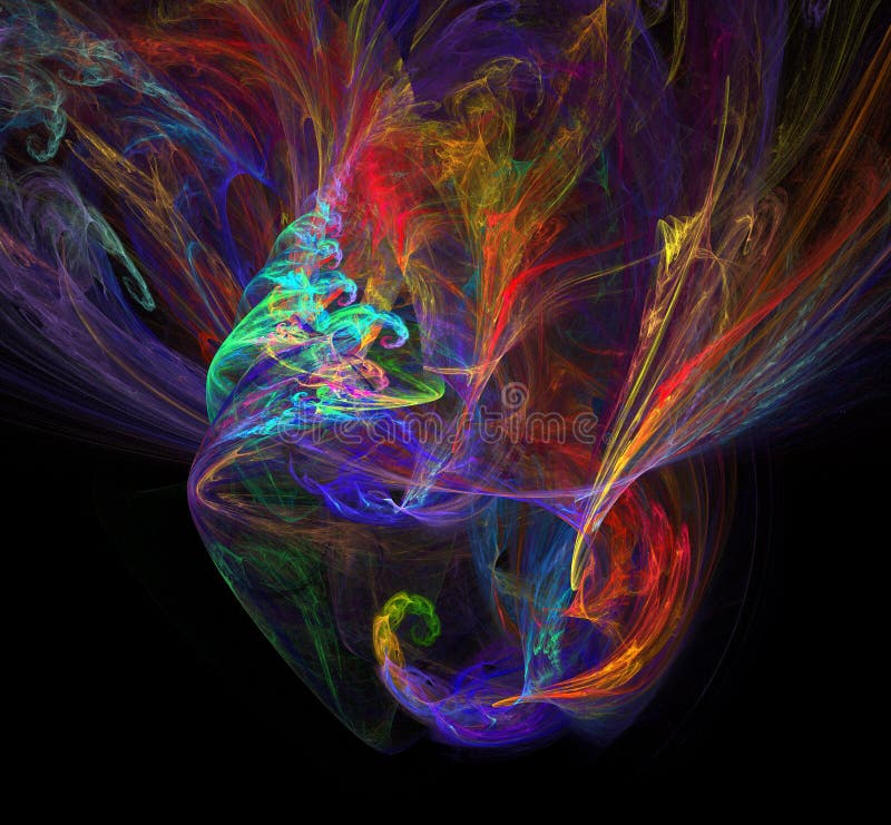 Abstract Fractal Art Background Illustration Space Geometry. Stock ...