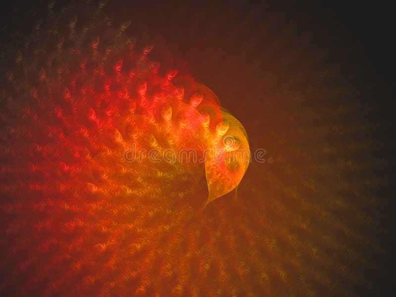 Abstract Fractal Art Background, Suggestive of Fire Flames and Hot Wave ...