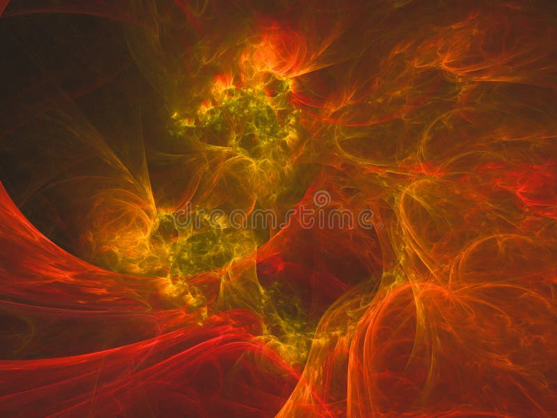 Abstract Fractal Art Background, Suggestive of Fire Flames and Hot Wave ...