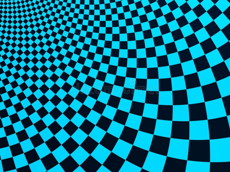 Abstract Fractal Artwork Featuring a Blue and Black Checkered Pattern ...