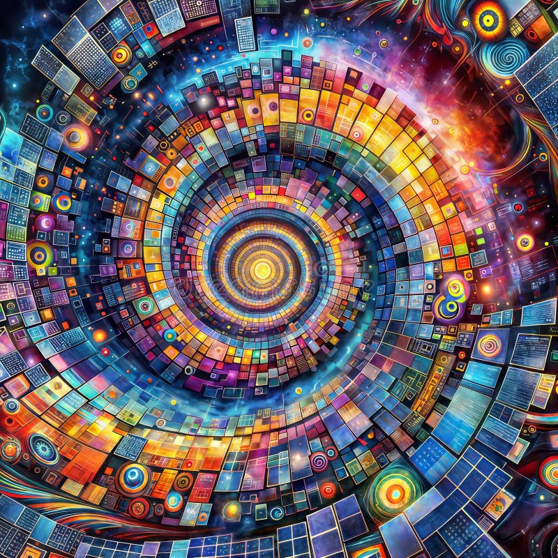 Abstract Fractal Background, Computer-generated Illustration. Digital ...