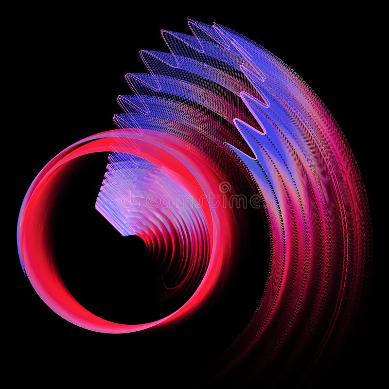 Curved in a Zigzag and an Arc, Red and Blue Striped Elements Create ...