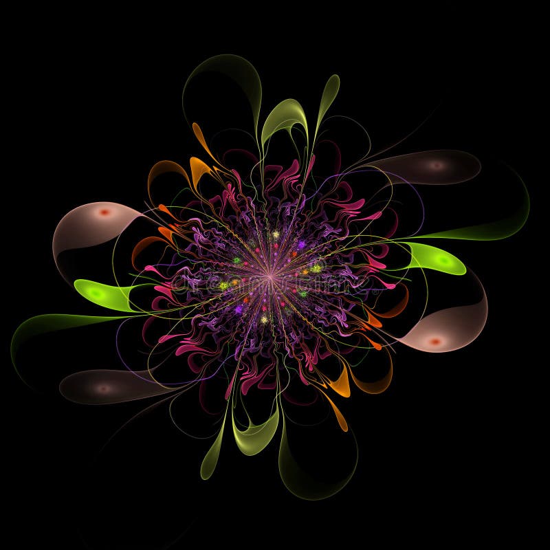 Abstract Fractal Beautiful Flower Computer-generated Image. Stock ...