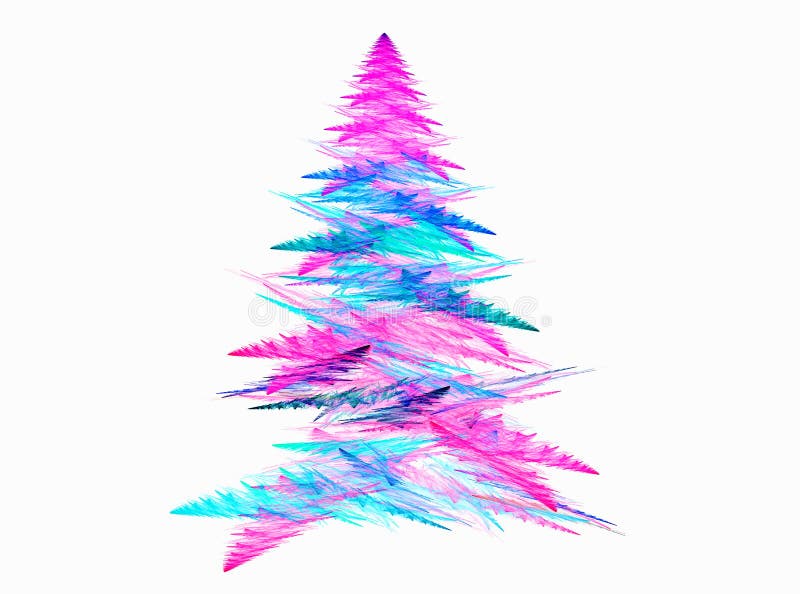 Abstract Fractal Christmas Tree with White Backgound Stock Illustration ...