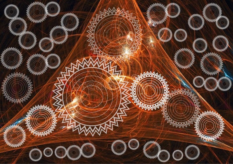 Abstract Fractal and Cog Wheels Stock Illustration - Illustration of ...