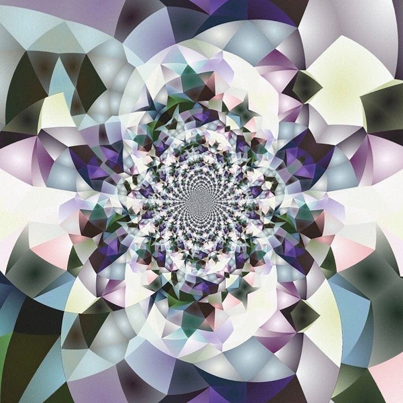 Fractal Colorful Silk Wave Demon, Creature with Wings on Black Color ...