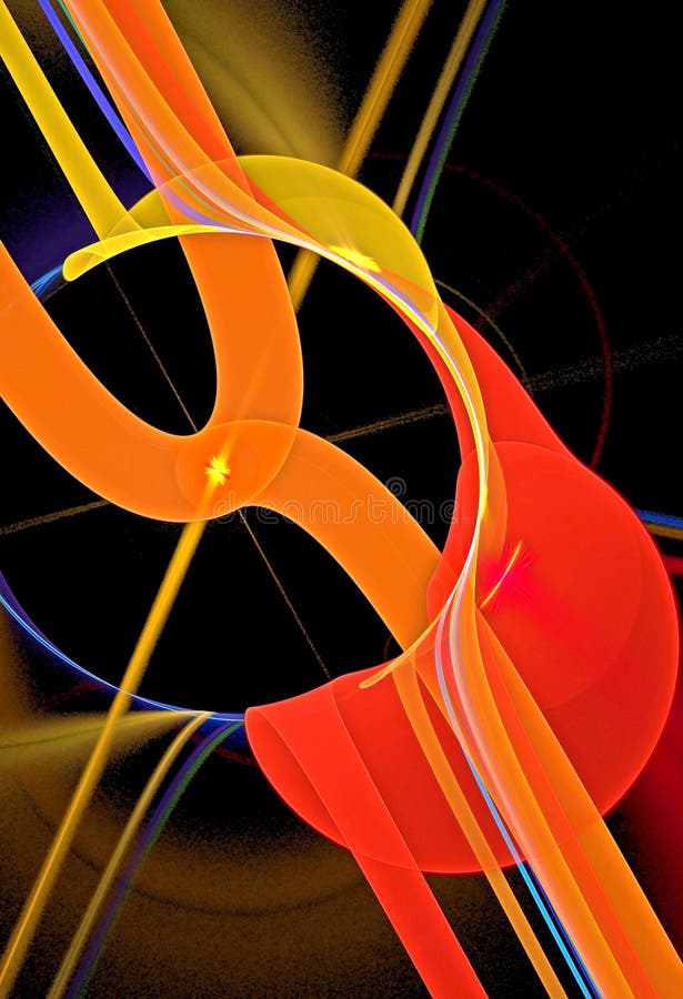 Abstract, Fractal, Computer-generated Image of Multi-colored Geometric ...