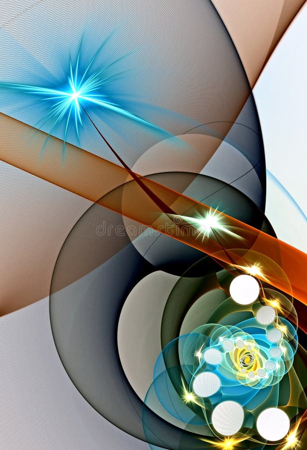 Abstract, Fractal, Computer-generated Image of Multi-colored Geometric ...