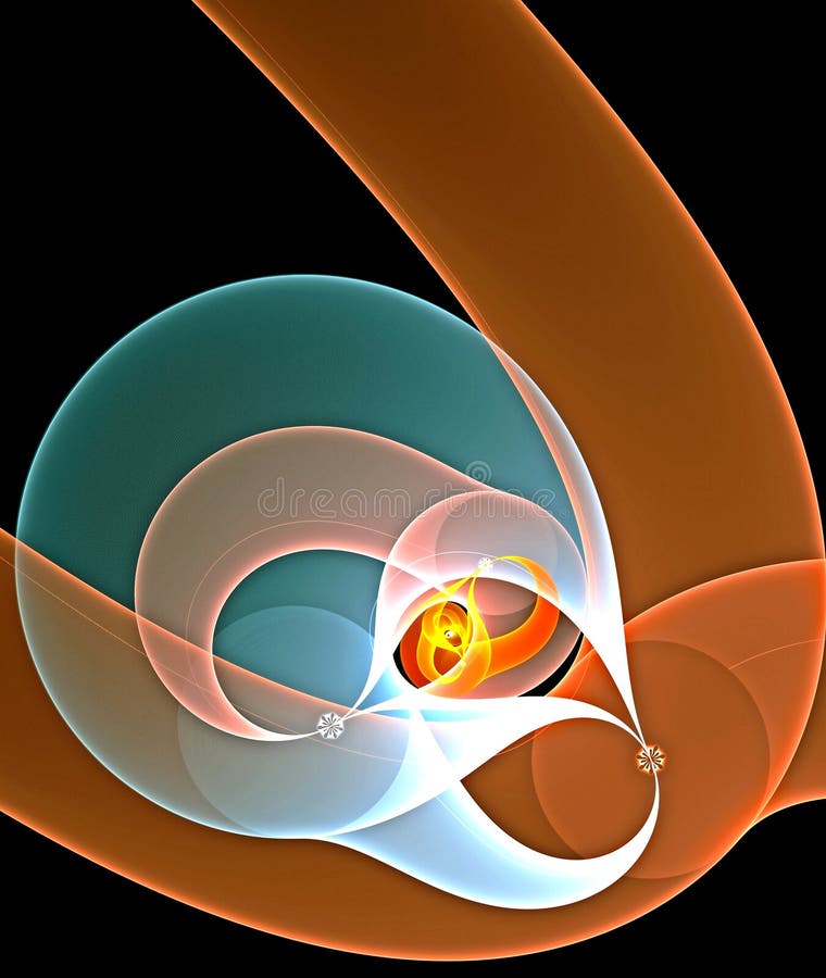 Abstract, Fractal, Computer-generated Image of Multi-colored Geometric ...