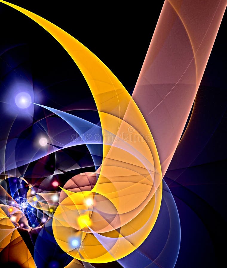 Abstract, Fractal, Computer-generated Image of Multi-colored Geometric ...