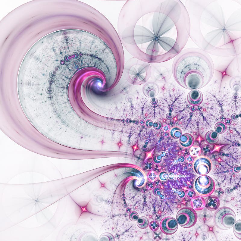 Abstract Fractal Curve, Spiral Pattern Stock Illustration ...