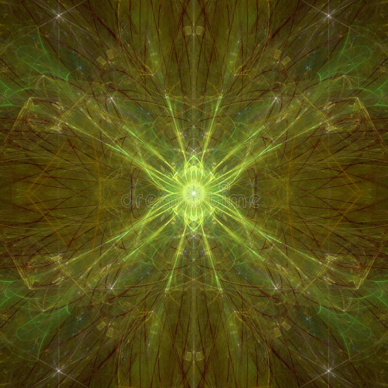 Abstract Fractal Exploding Star Like Flower with Various Decorative ...