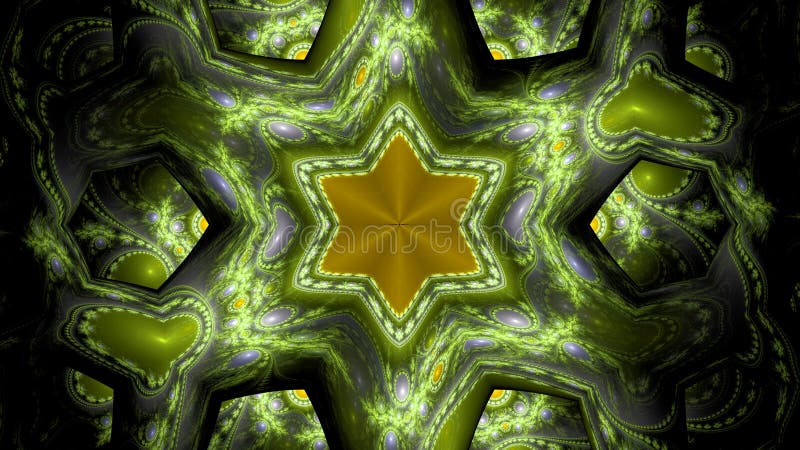 Abstract Fractal Exploding Star Like Flower with Various Decorative ...