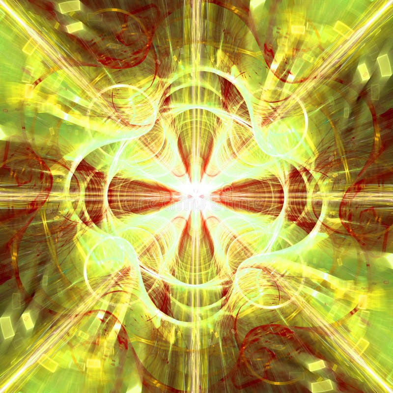 Abstract Fractal Exploding Star Like Flower with Various Decorative ...