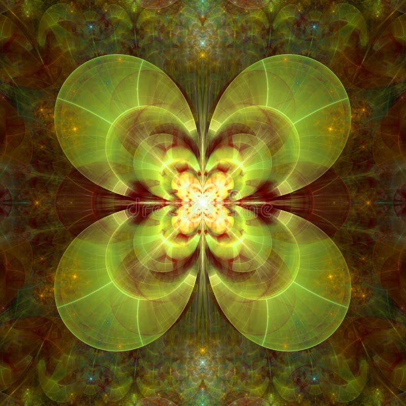 Abstract Fractal Exploding Star Like Flower with Various Decorative ...