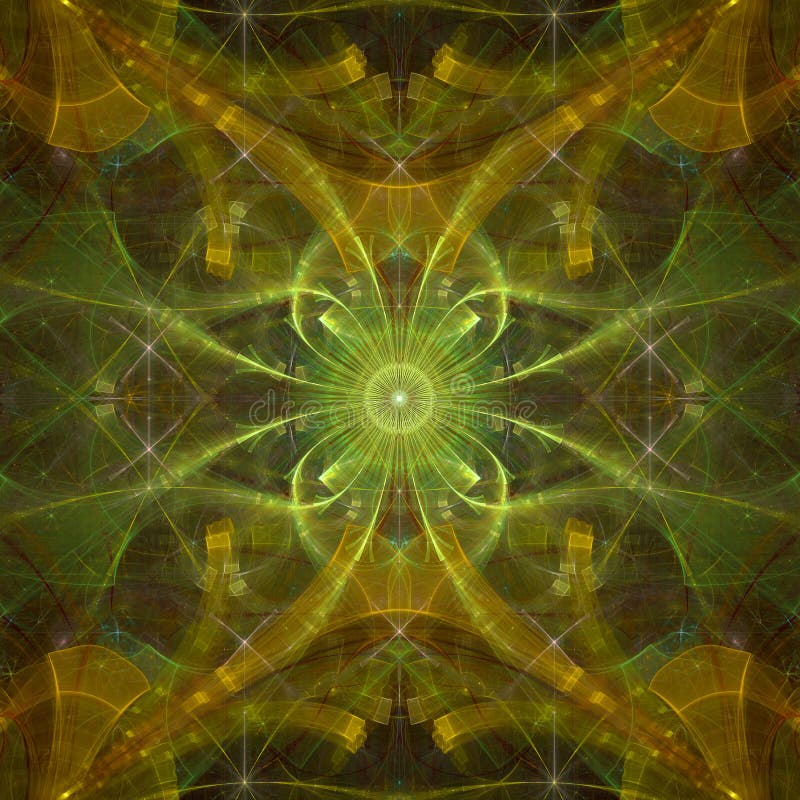 Abstract Fractal Exploding Star Like Flower with Various Decorative ...