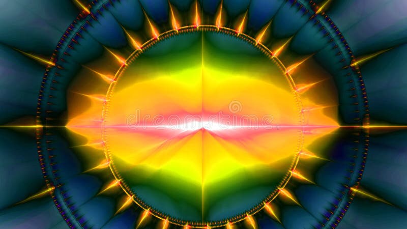 Abstract Fractal Exploding Star with Various Decorative Elements in ...
