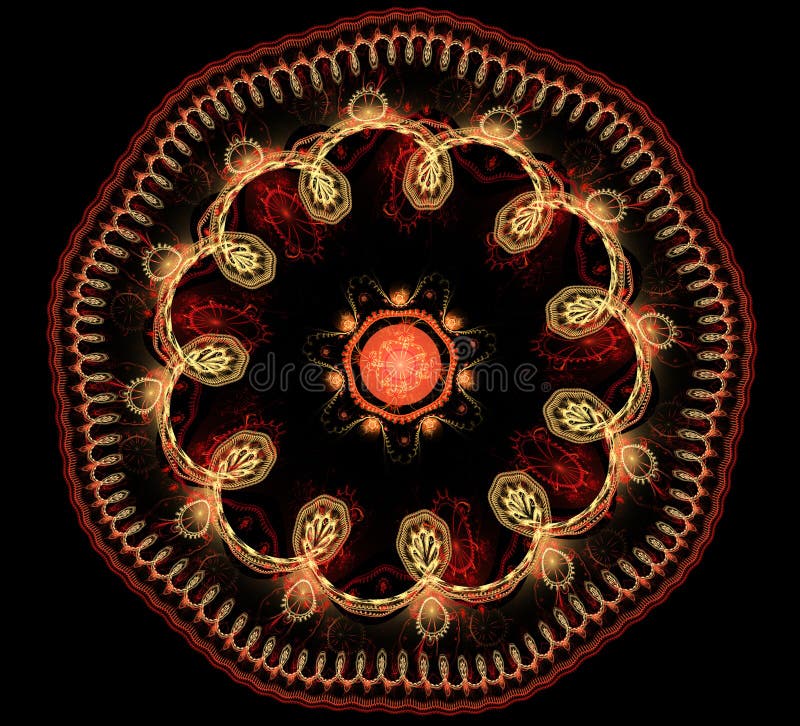 Abstract Fractal Fantasy Rounded Pattern and Shapes. Stock Illustration ...