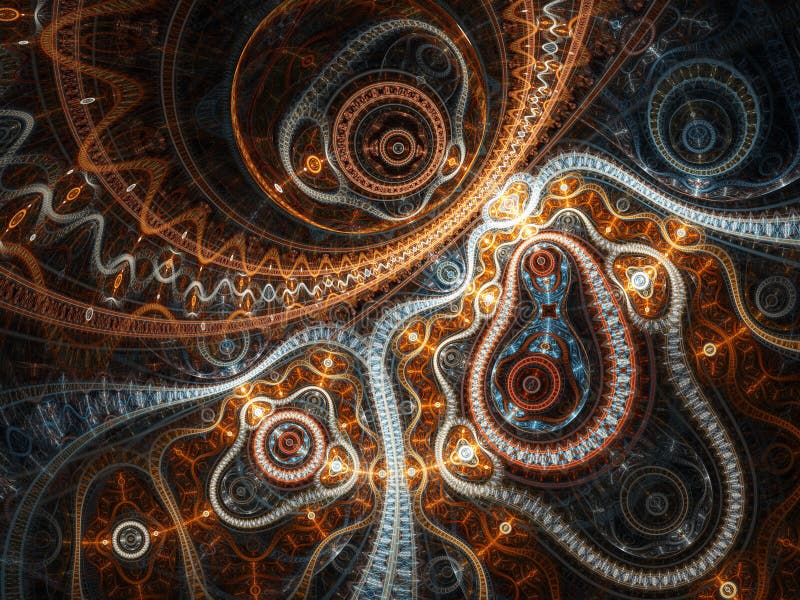 Abstract fractal machine stock illustration. Illustration of banner ...