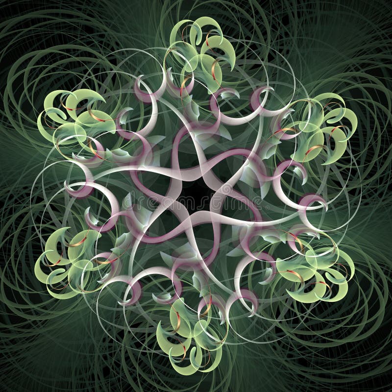 Abstract fractal mandala. stock illustration. Illustration of ...