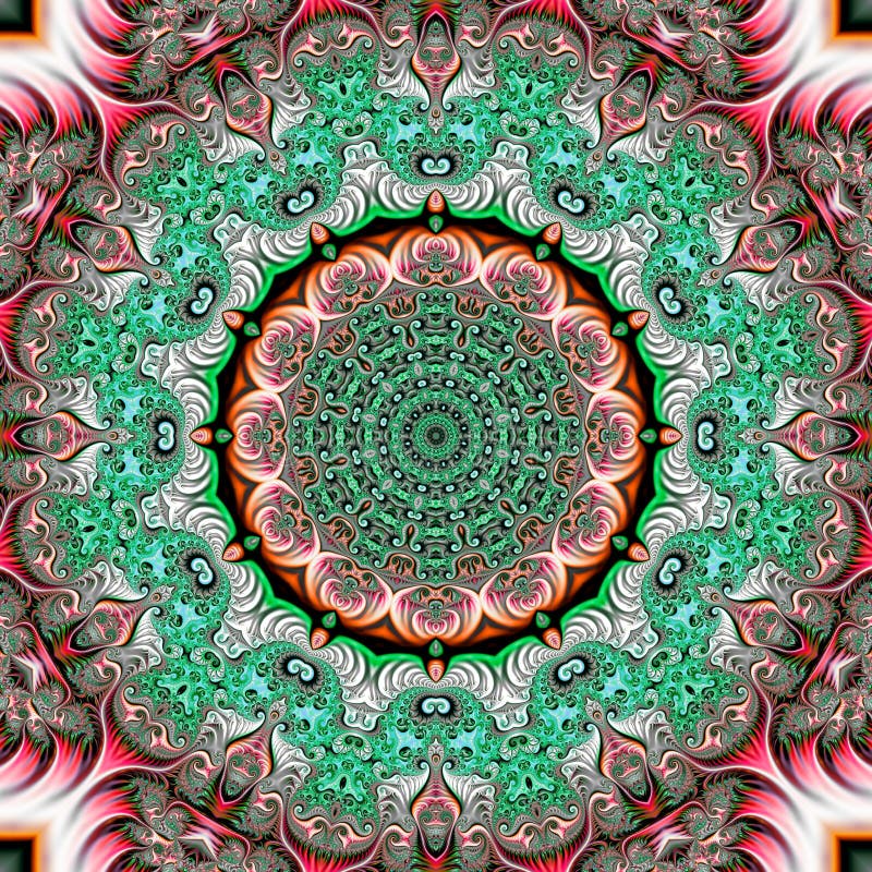 Abstract fractal mandala. stock illustration. Illustration of ...