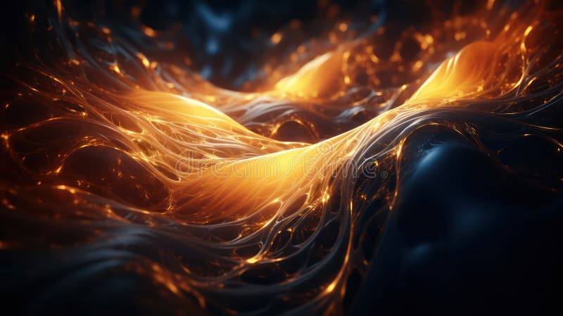 Abstract Fractal Particles Field. Detailed Chaotic Fluid Motion ...