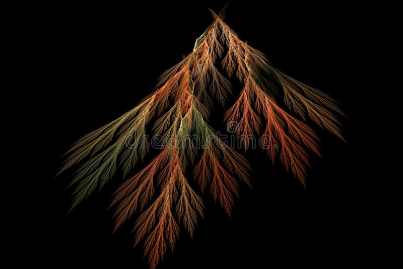 Abstract Fractal Pattern in the Form of a Branch on a Dark Background ...