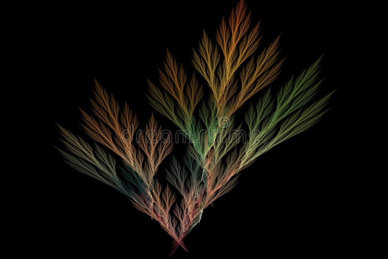 Abstract Fractal Pattern in the Form of a Branch on a Dark Background ...