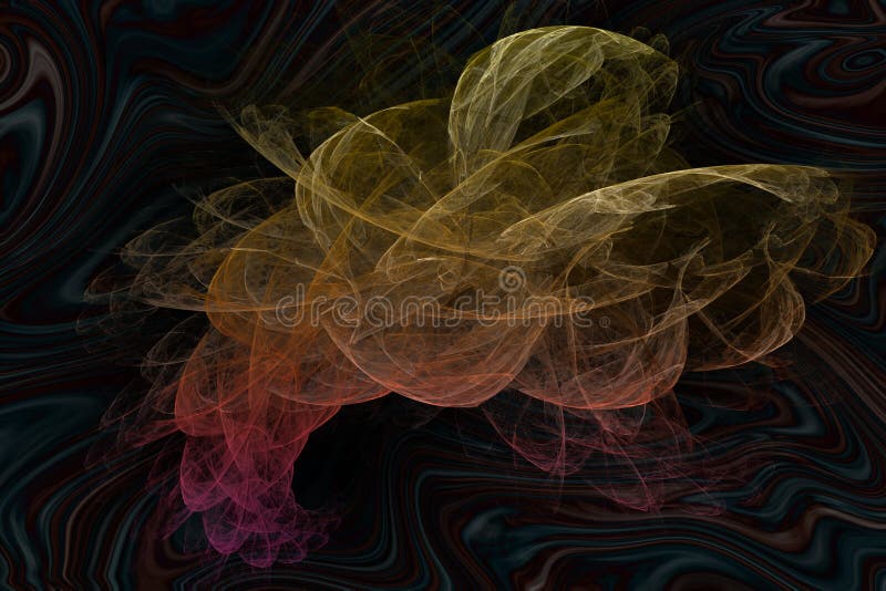 Abstract Fractal Pattern Galaxy, Smoke on a Dark Background and is ...