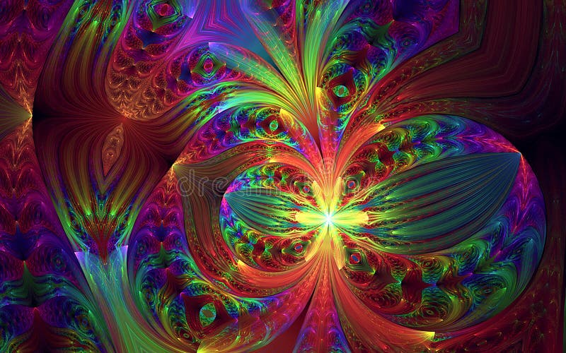 Abstract Fractal Patterns and Shapes. Dynamic Flowing Natural Forms ...