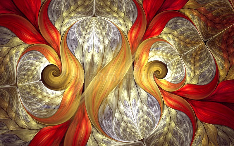 Abstract Fractal Patterns and Shapes. Dynamic Flowing Natural Forms ...