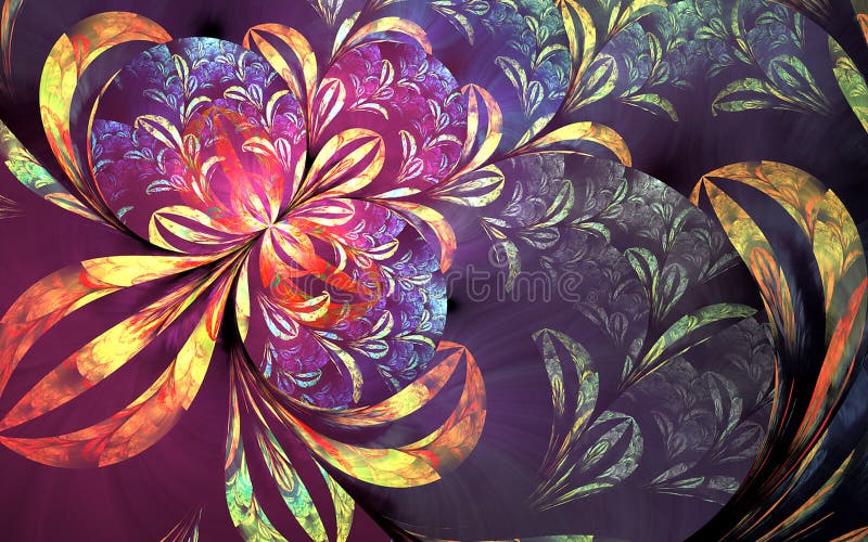 Abstract Fractal Patterns and Shapes. Dynamic Flowing Natural Forms ...