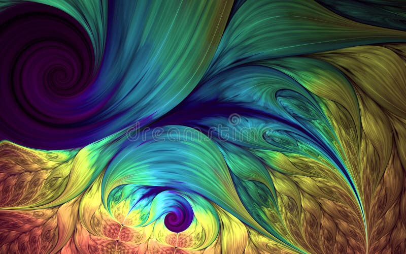 Abstract Fractal Patterns and Shapes. Dynamic Flowing Natural Forms ...