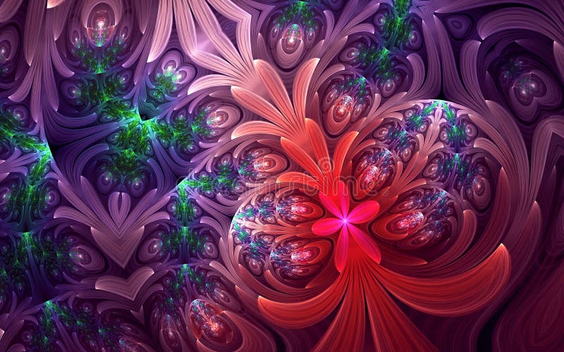 Abstract Fractal Patterns and Shapes. Dynamic Flowing Natural Forms ...