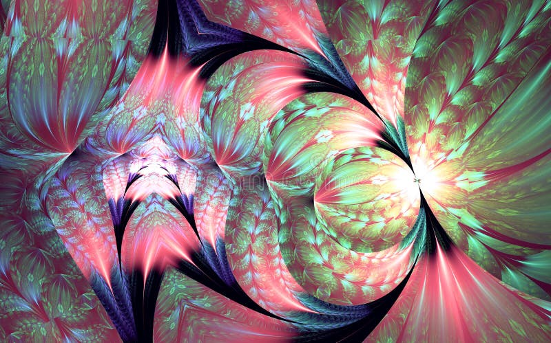 Abstract Fractal Patterns and Shapes.Mysterious Psychedelic Relaxation ...